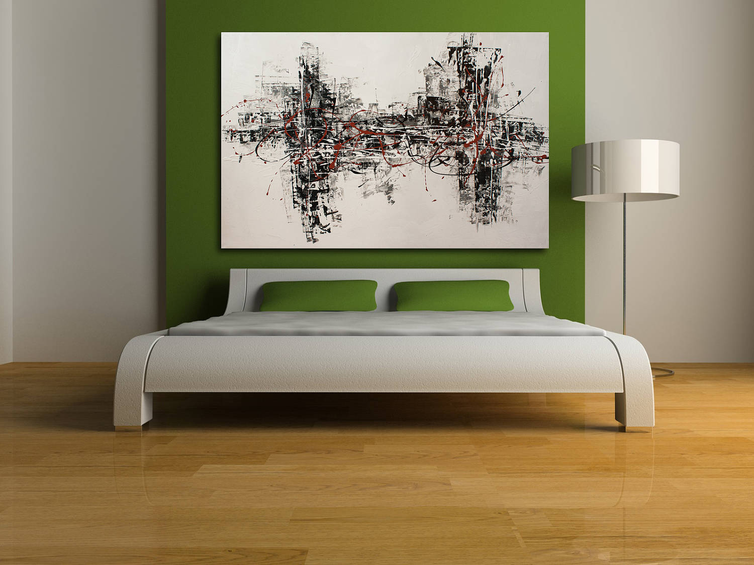 Enormous T Bridge abstract by Pawel Juszkiewicz Huge Pollock style 60× ...